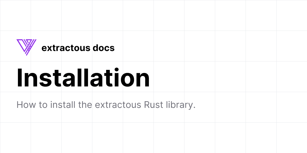 Installation - extractous docs
